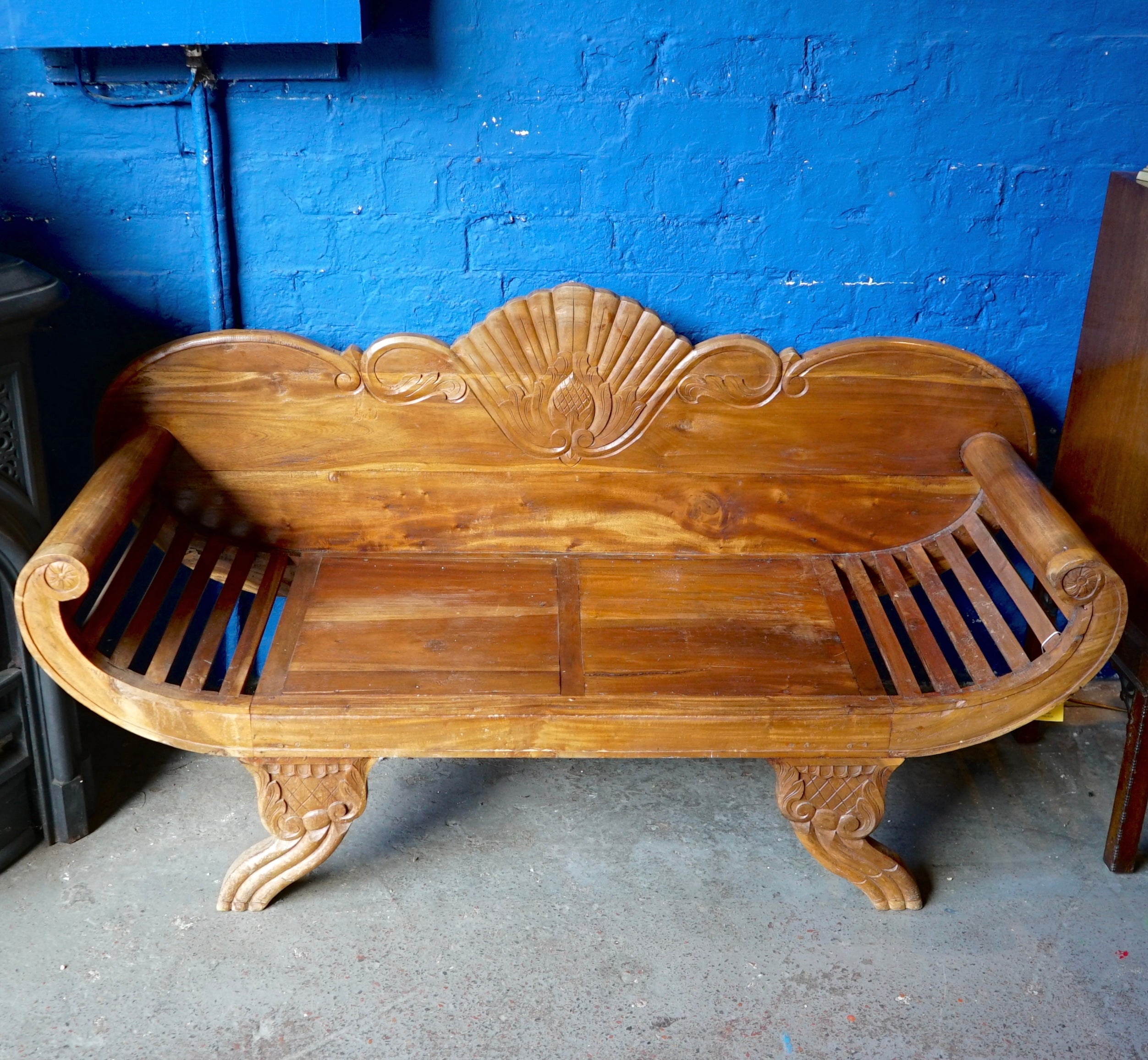 Ornate Hand Made Wooden Bench – Bibelot Nook